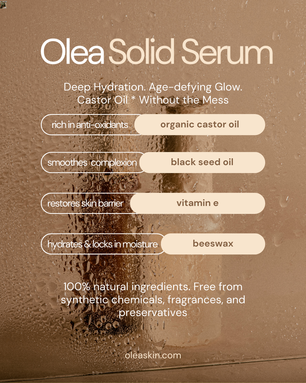 Olea Skincare | Organic, Fragrance-Free Castor Oil Solid Serum